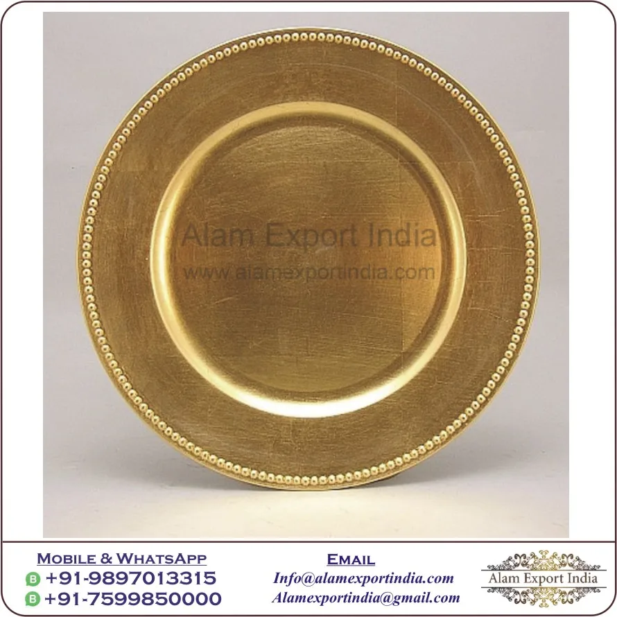 Crystal Charger Plate Gold in 2 Layer - Customizable