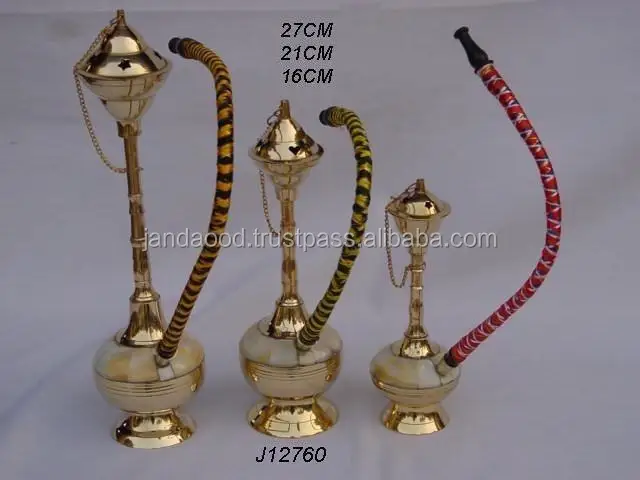 Tall Floor Hookah Made In Brass With Mirror Polish And One Out Let ...