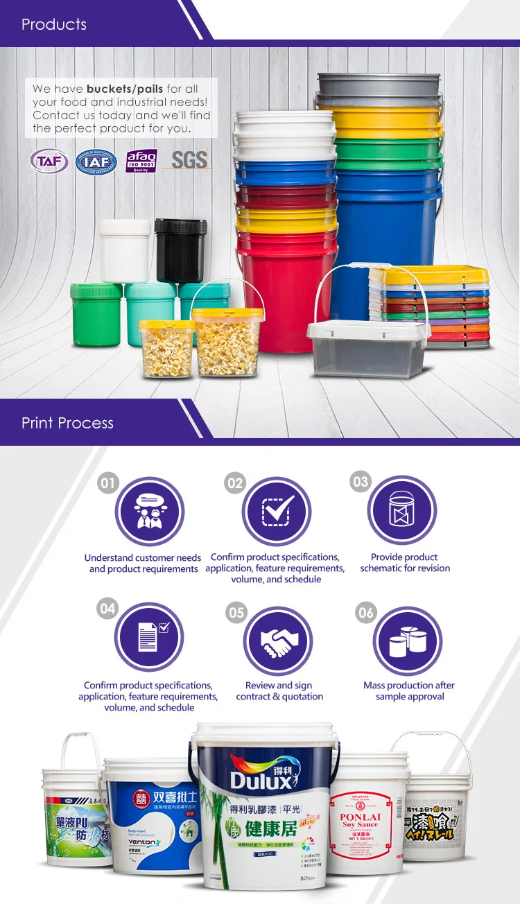 Paint Bucket Bucket Pro-design With Handles Pp Plastic Bucket Water ...