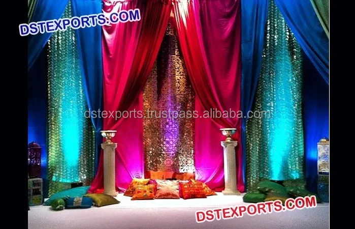 Bollywood Wedding Colorful Backdrop Curtains,Indian Wedding Mandap ...