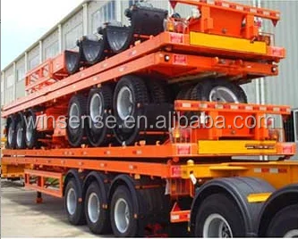 40ft Roro Ship Container Flatbed Vehicle Semi Trailer for Sale