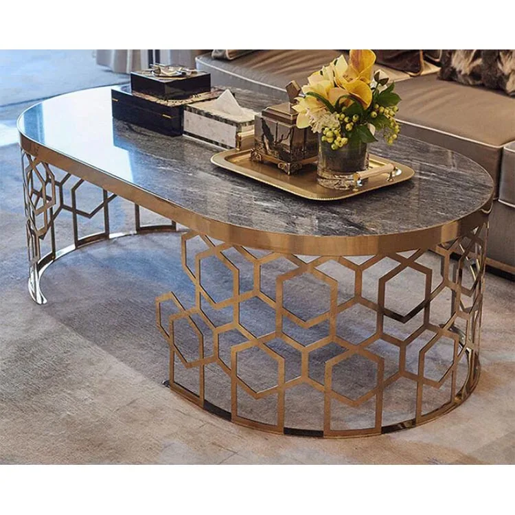 Home Furniture Laser Cut Decorative Stainless Steel Table Living Room ...