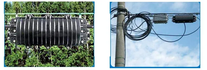 Horizontal Type 12 24 48 144 Core Aerial Fiber Optic Cable Joint Box ...