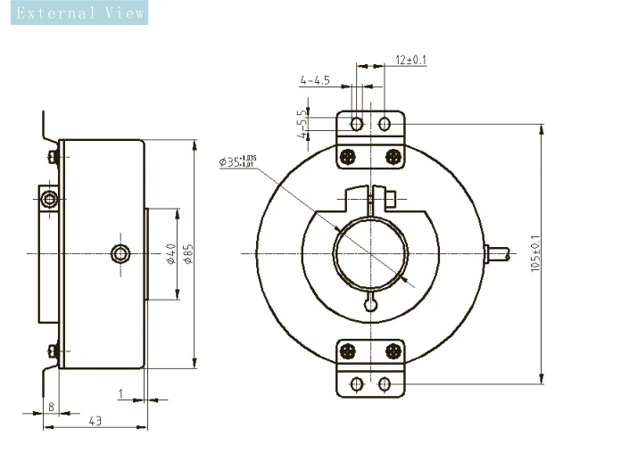 Incremental Hollow High Resolution Rotary Encoder 10000 PPR