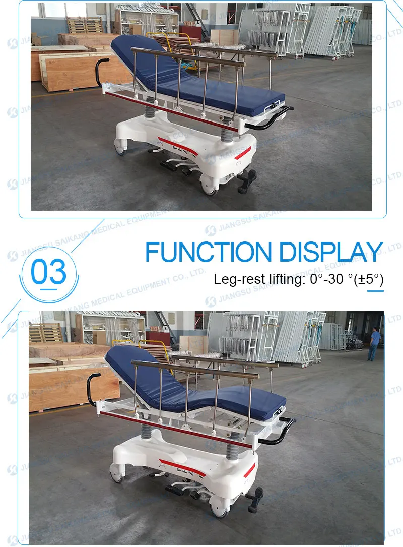 SKB041-3 Steel Hospital Patient Trolley_Jiangsu Saikang Medical ...