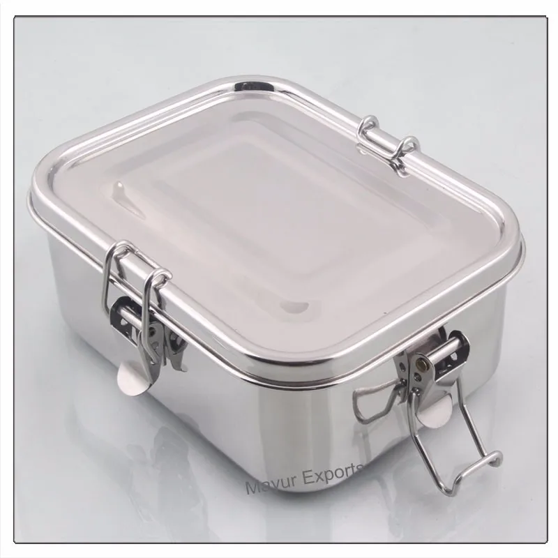 Stainless Steel Lunch Box With Leak Proof Lid And 4 Lock Clips - Buy ...