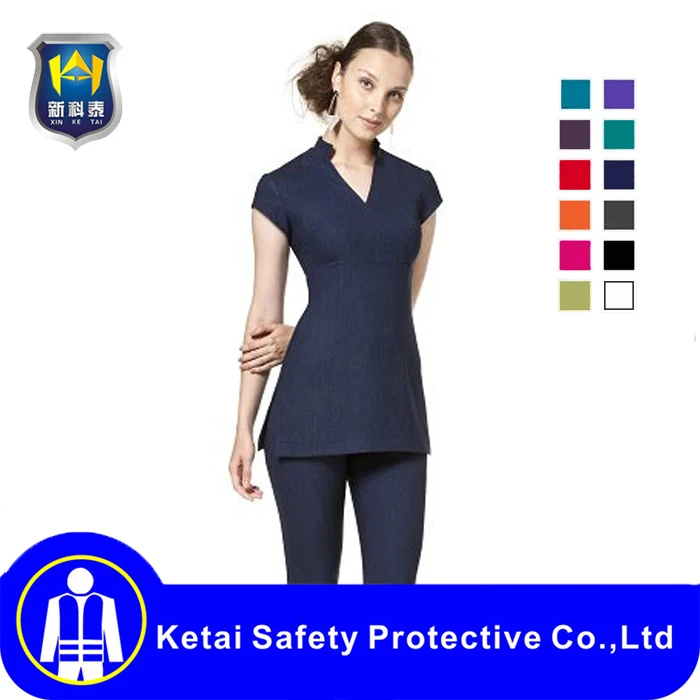 Beauty Workwear Salon Spa Uniforms Ladies Crossover Tunic Beauty ...