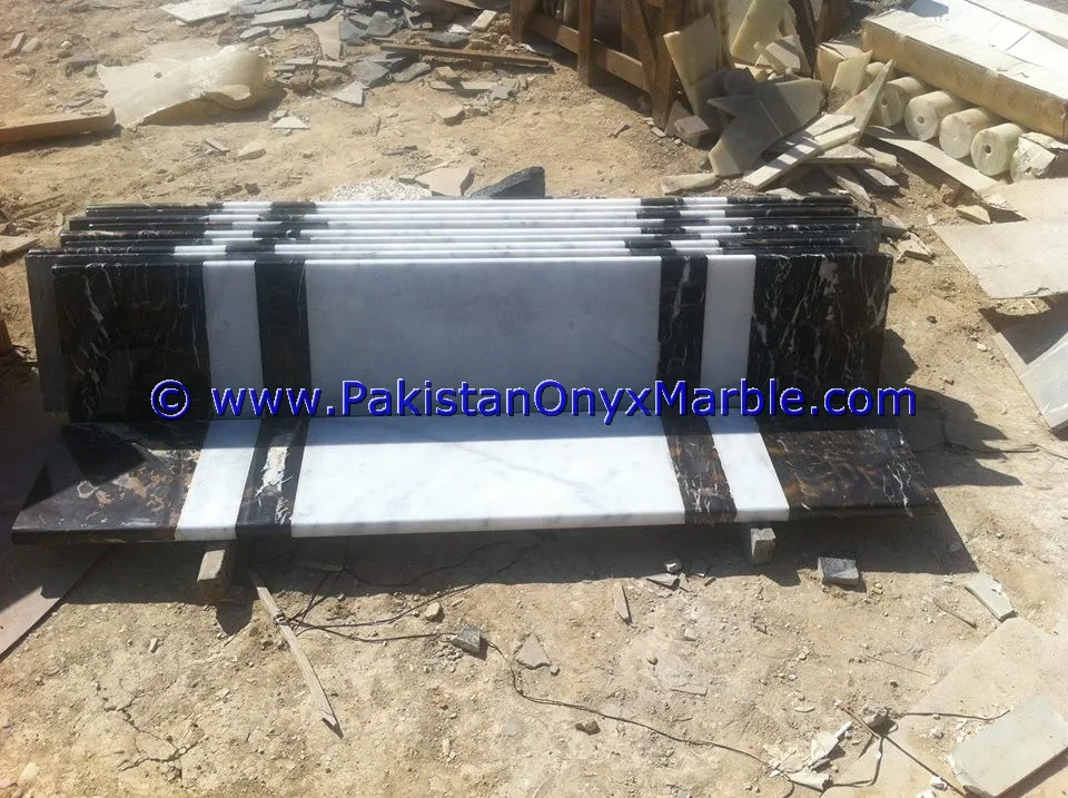 Ziarat White Carrara Marble Spiral Stairs Risers - Modern Design