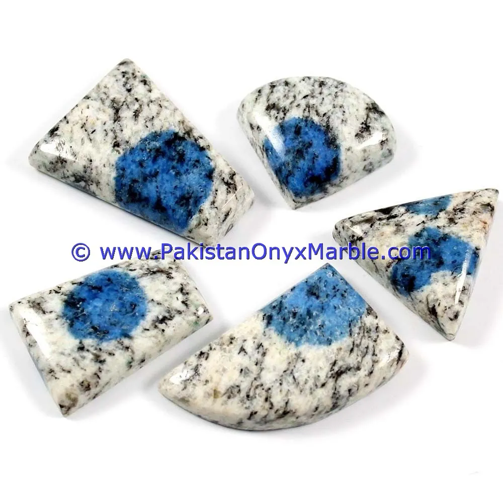 K2 Jasper Blue Azurite Granite Massage Stones - Dotted Blue