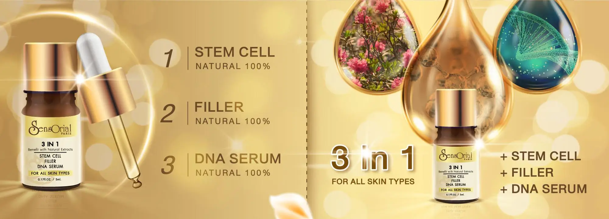 3 in 1 Bio Stem Cell , Filler, DNA Serum , Anti Wrinkle , Firming , 100 ...
