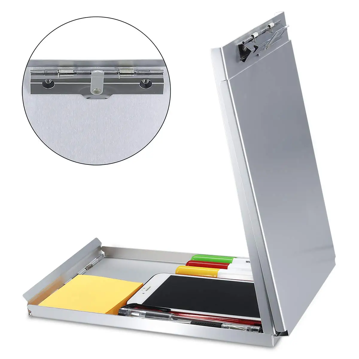 Clipboard with Storage - High Capacity Metal Form Holder