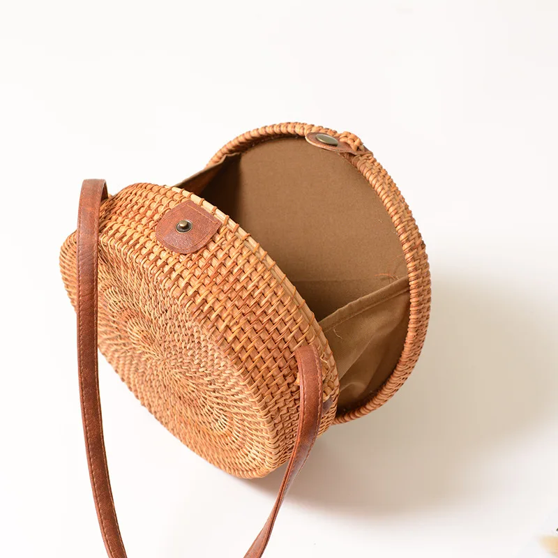 Hot Design Square Rattan Round Rattan Bag Women's Fashion Portable ...