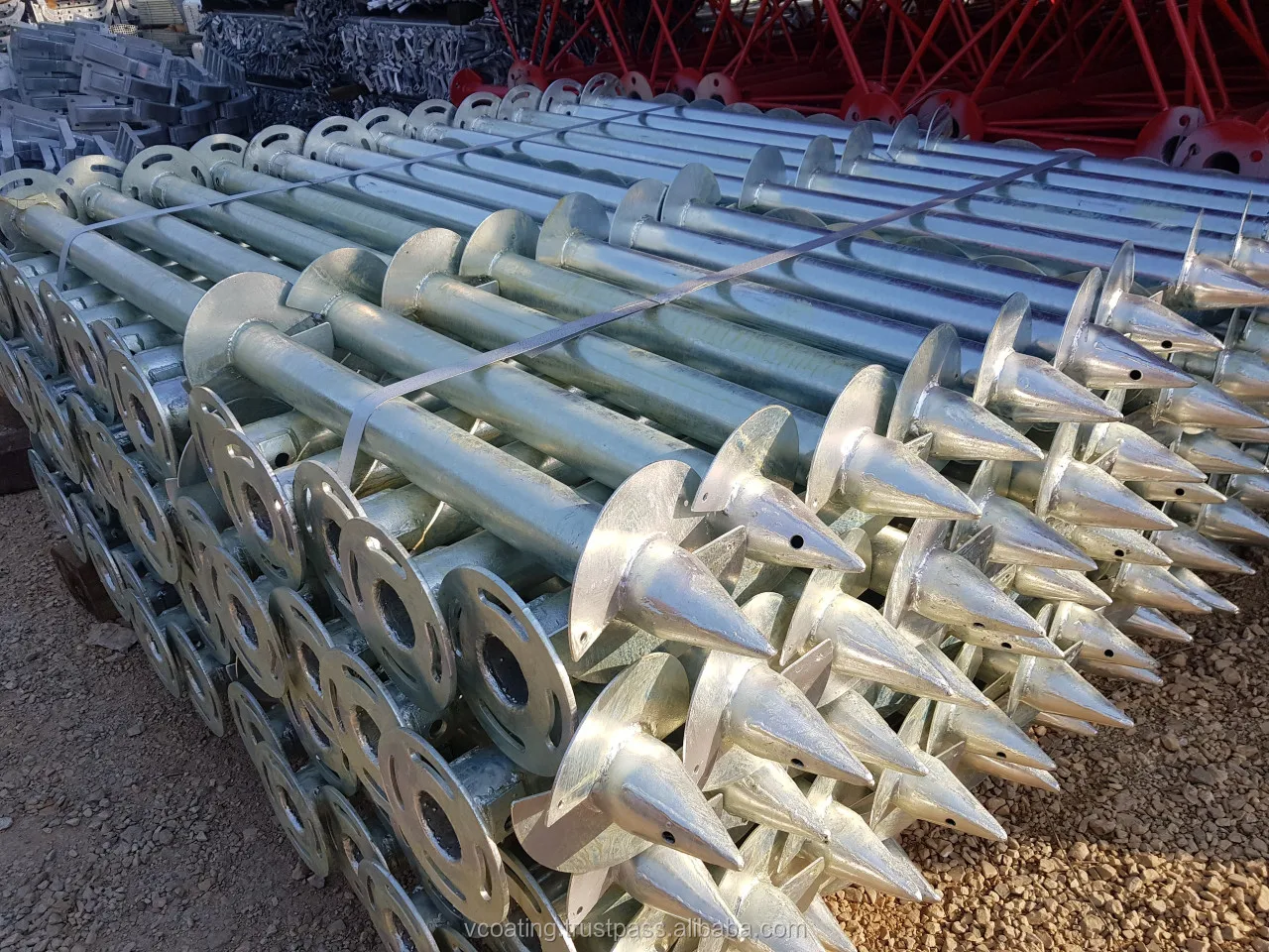 Steel Galvanized Screw Piles Solar Mounting Solar Racking System ...