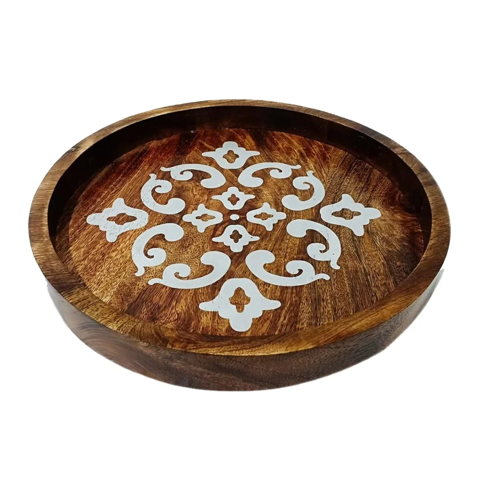 Wooden Inlay Serving Tray Kitchenware Hotel Restaurant Natural Wooden ...