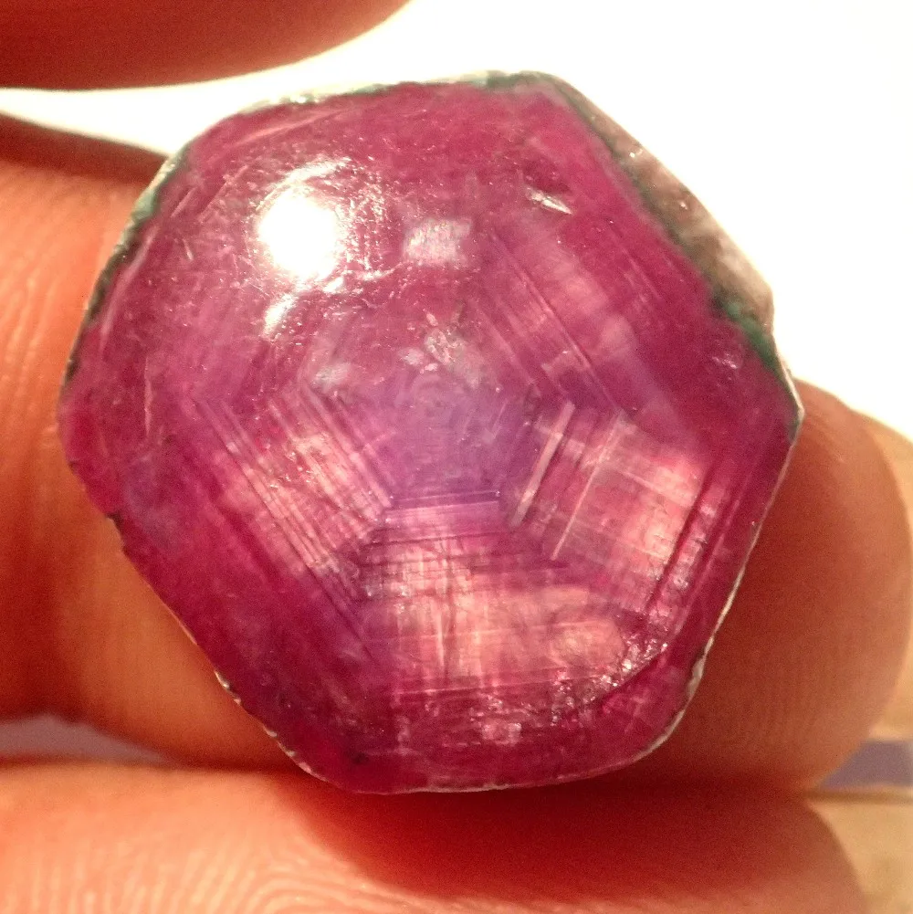 Beautiful Natural Trapiche Like Ruby Slice 6 Ray Star Effect Sid Conner ...