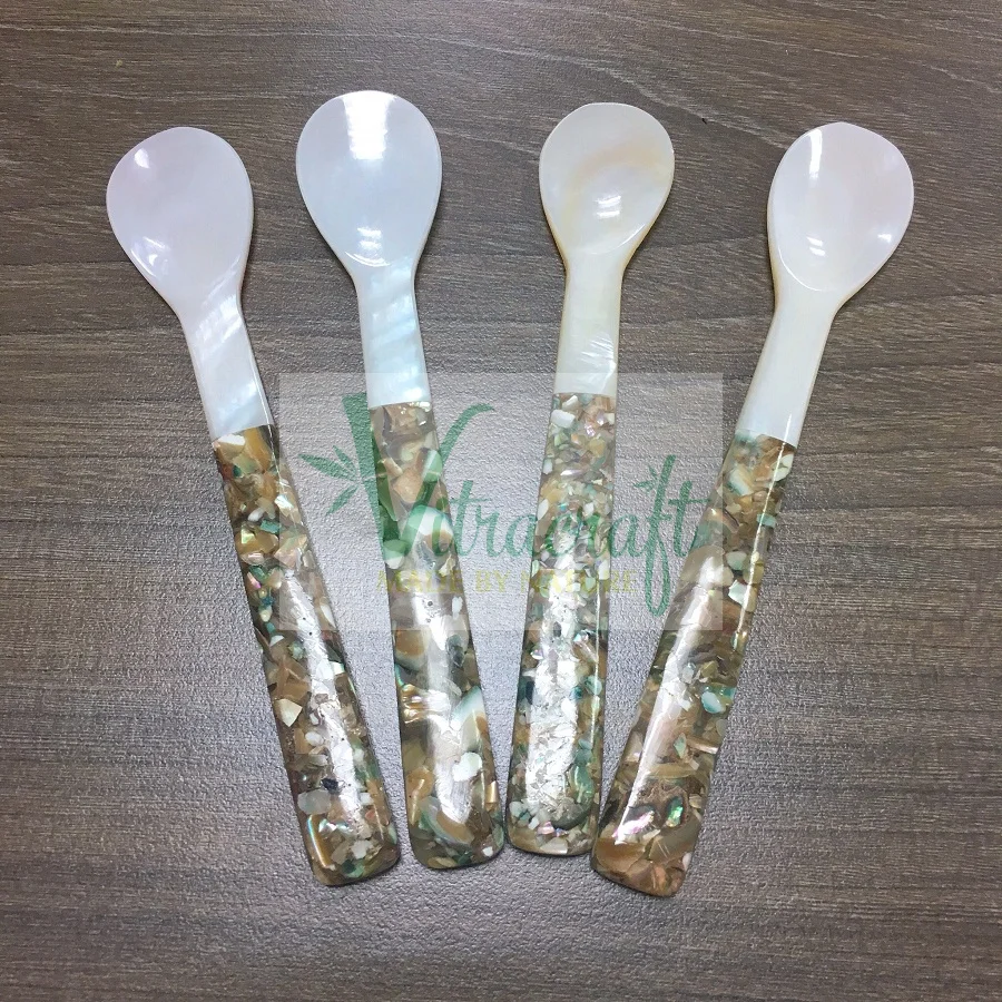 Natural Oyster Shell Mother Of Pearl Spoons Caviar Spoon Coffee Scoops ...