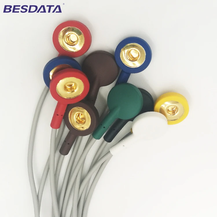 Flexible Snap Button Cable EEG Cable Leadwires for EEG Electrode Cable