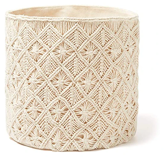 Baho Macrame Handmade Basket Premium Quality Multi Utility Macrame Pittsburgh Cotton Rope Round ...