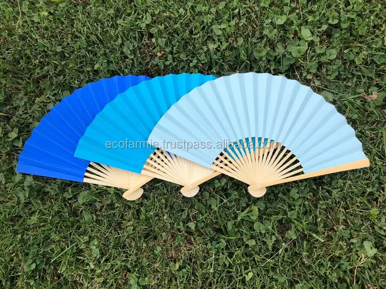 Handheld Paper Fan Decorative Fans With Custom Logo For Wedding Gift ...