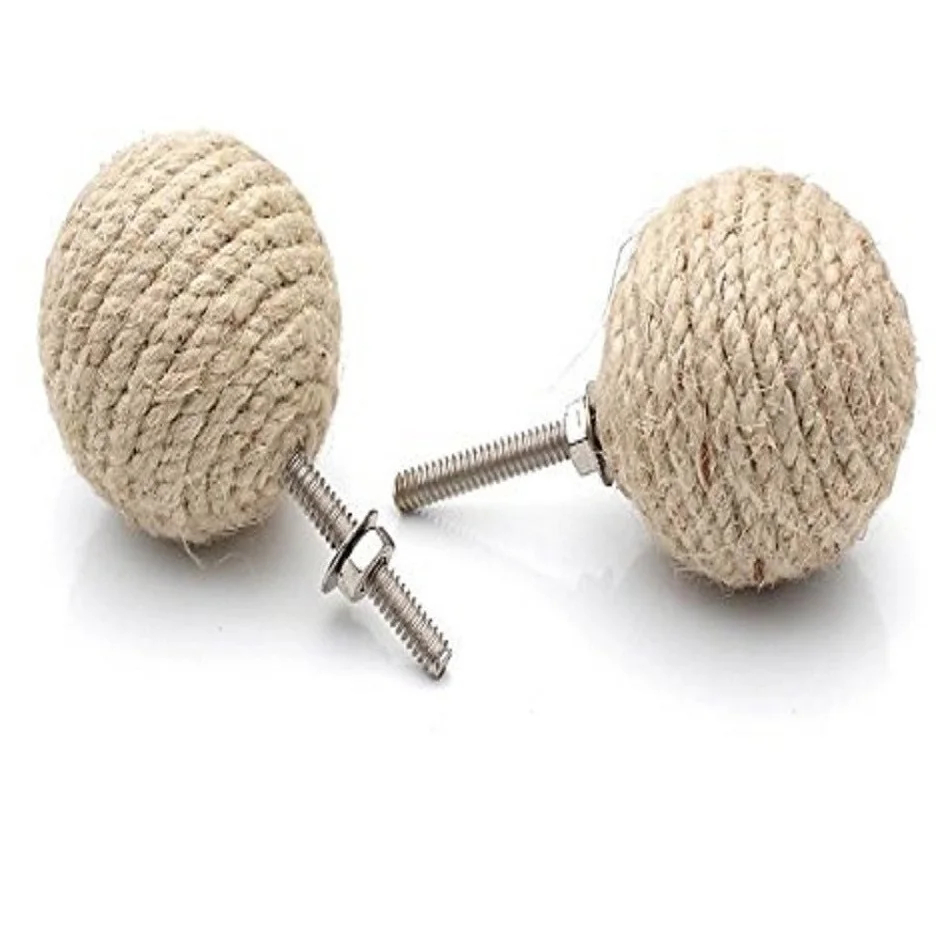 Rope Doorknobs Nautical Decorative Jute Rustic Rope Knot Drawer Pull ...