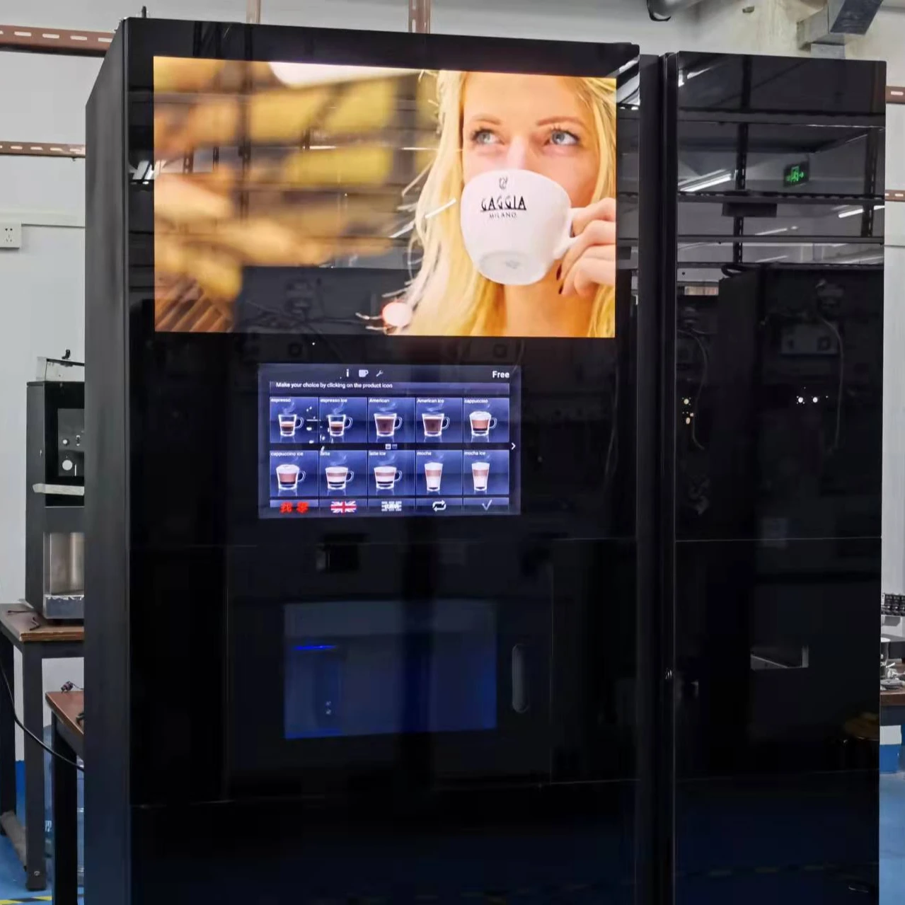 Big Commercial Coffee Vending Machine with Inner Ice Maker