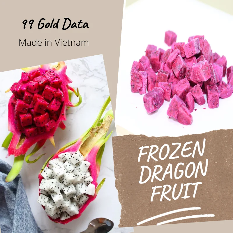 2022 Newest Crop Of Frozen Dragon Fruit Iqf Dice Chunk Half Cut Dragon ...