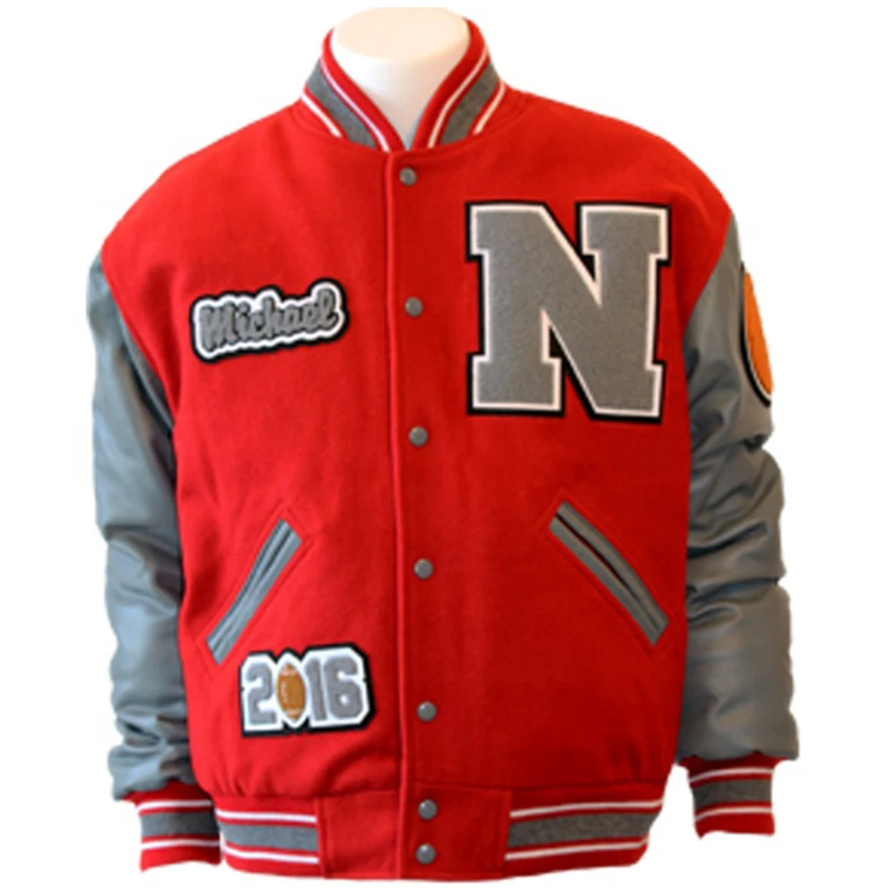 New Varsity College Letterman Jacket Customize Logo Embroidery Body ...