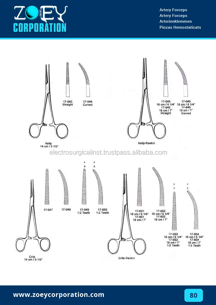 Kelly Artery Forceps Straight,Kelly Artery Forceps Curved,Surgical ...