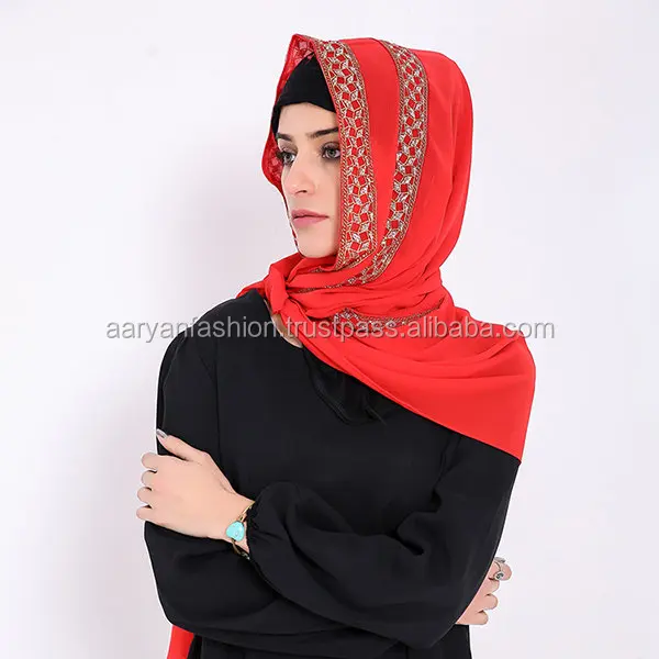 Pin High Quality Chiffon Headscarf - Muslim Women Hijab