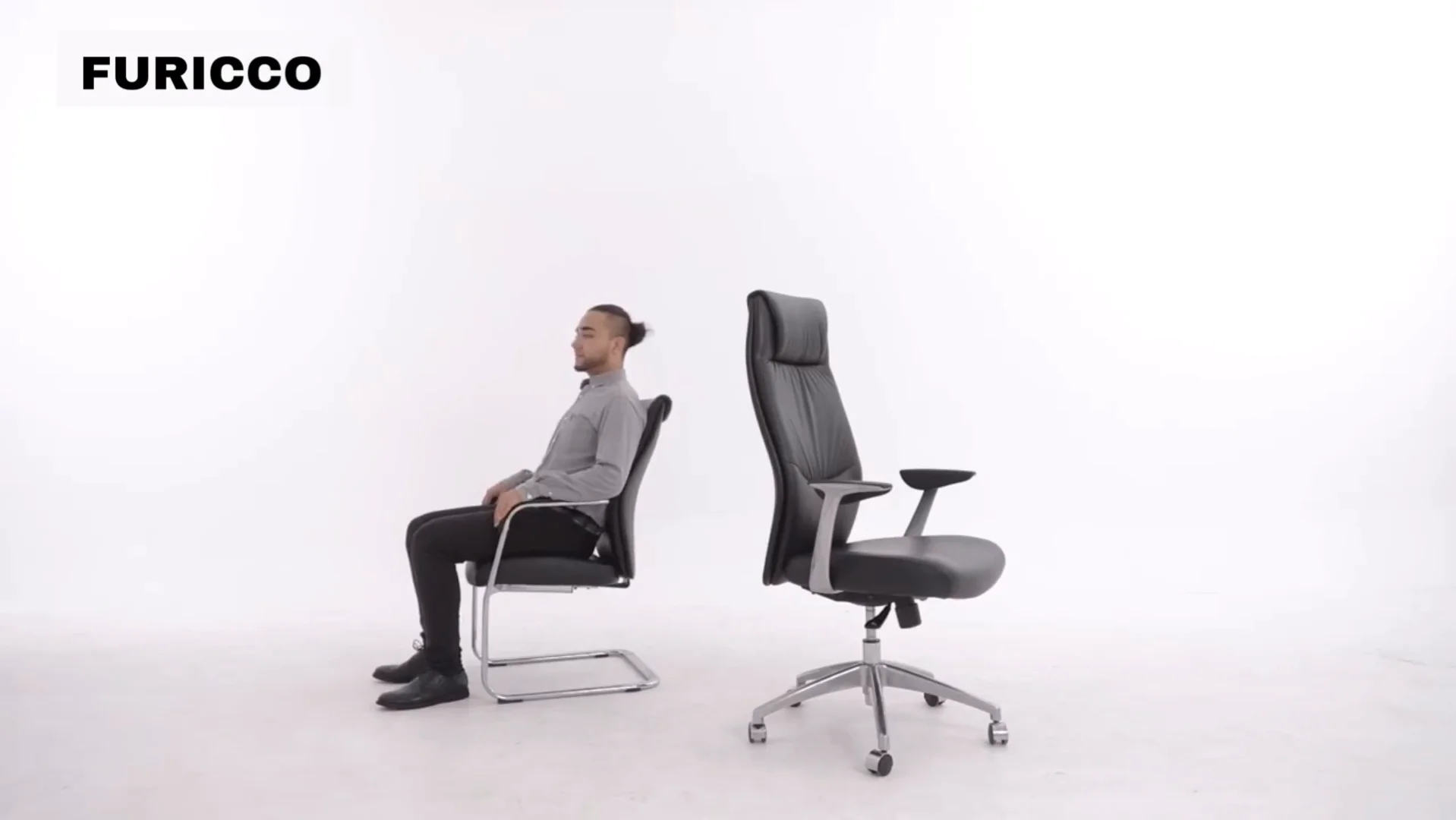 Furicco Commercial Furniture Pu Leather Swivel Manager Executive Office ...