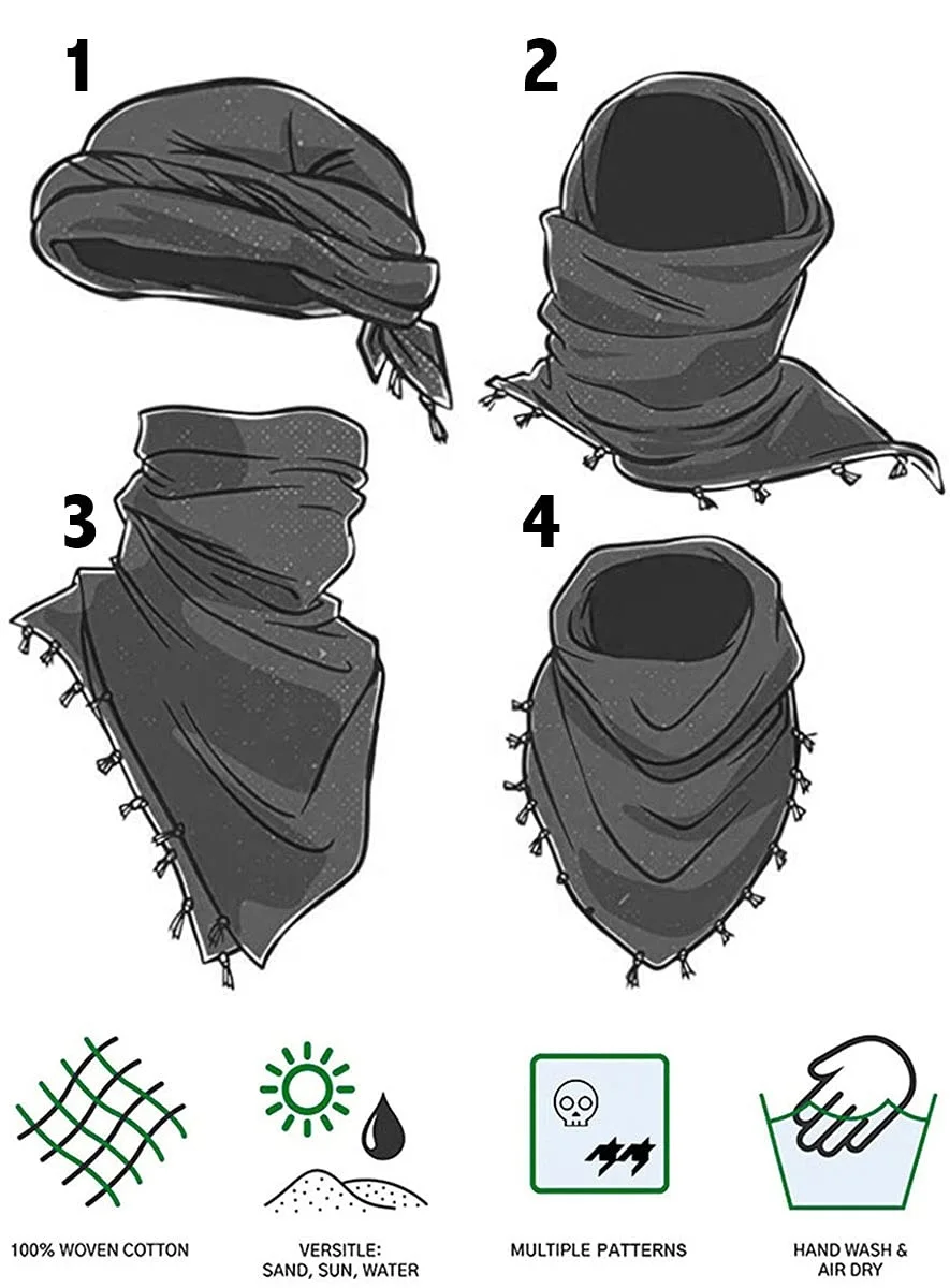 Scarf Shemagh Desert Keffiyeh Sun Protection Windproof Shemagh| Alibaba.com