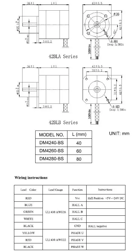 DM42-BS 42mm BLDC Motor 24V - High Efficiency & Durability