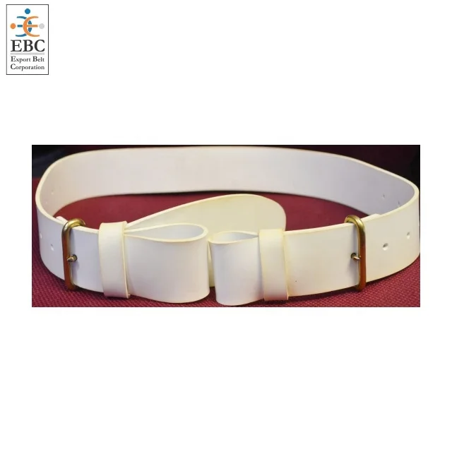 OEM PVC White Black Parade Ceremonial Belts with Chrome