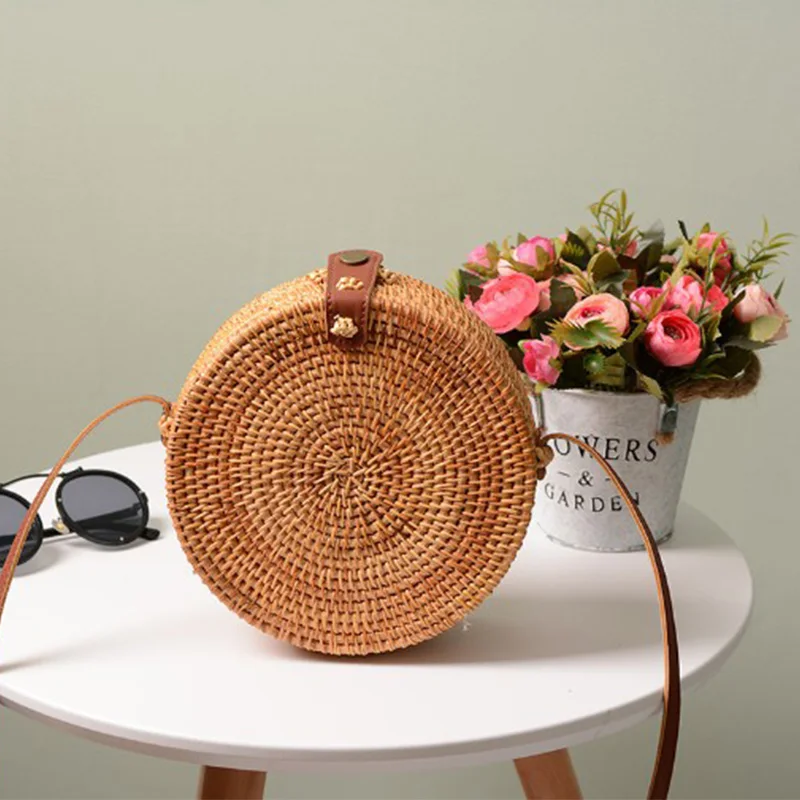 Hot Design Square Rattan Round Rattan Bag Women's Fashion Portable ...