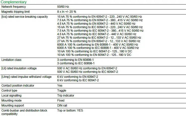 Schneider A9F74306 3P 6A MCB - Reliable Circuit Protection