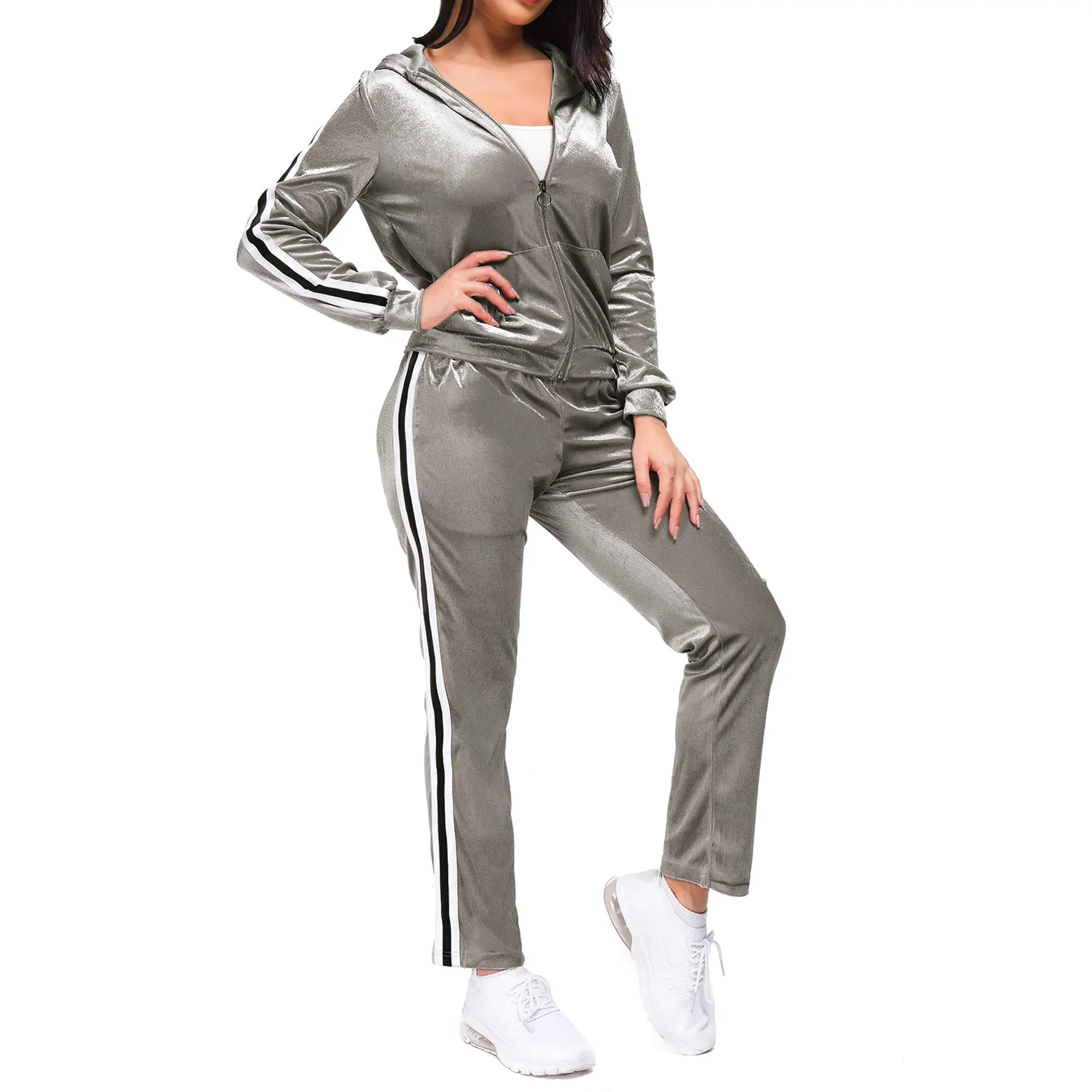 Cropped Non Hood Women Running Jogger Wear Poly Gym Apparel Tracksuit ...