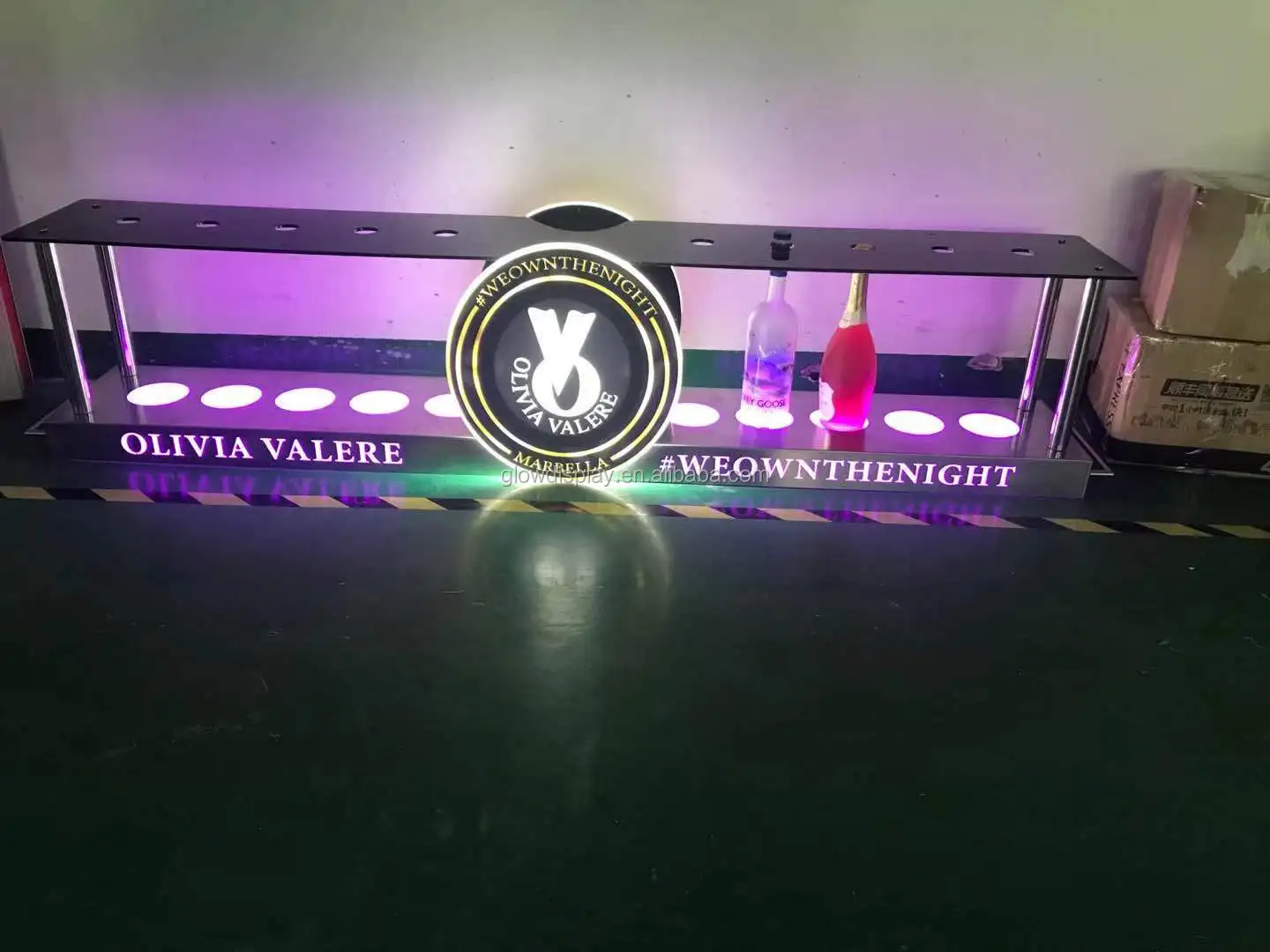 Customized Logo Champagne Bottle Carrier Presenter Led Vip Service 10 ...