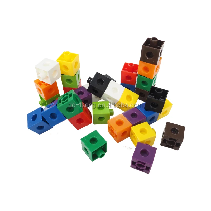 2 CM Kids Toy - 100 Pcs Educational Plastic Link Cubes