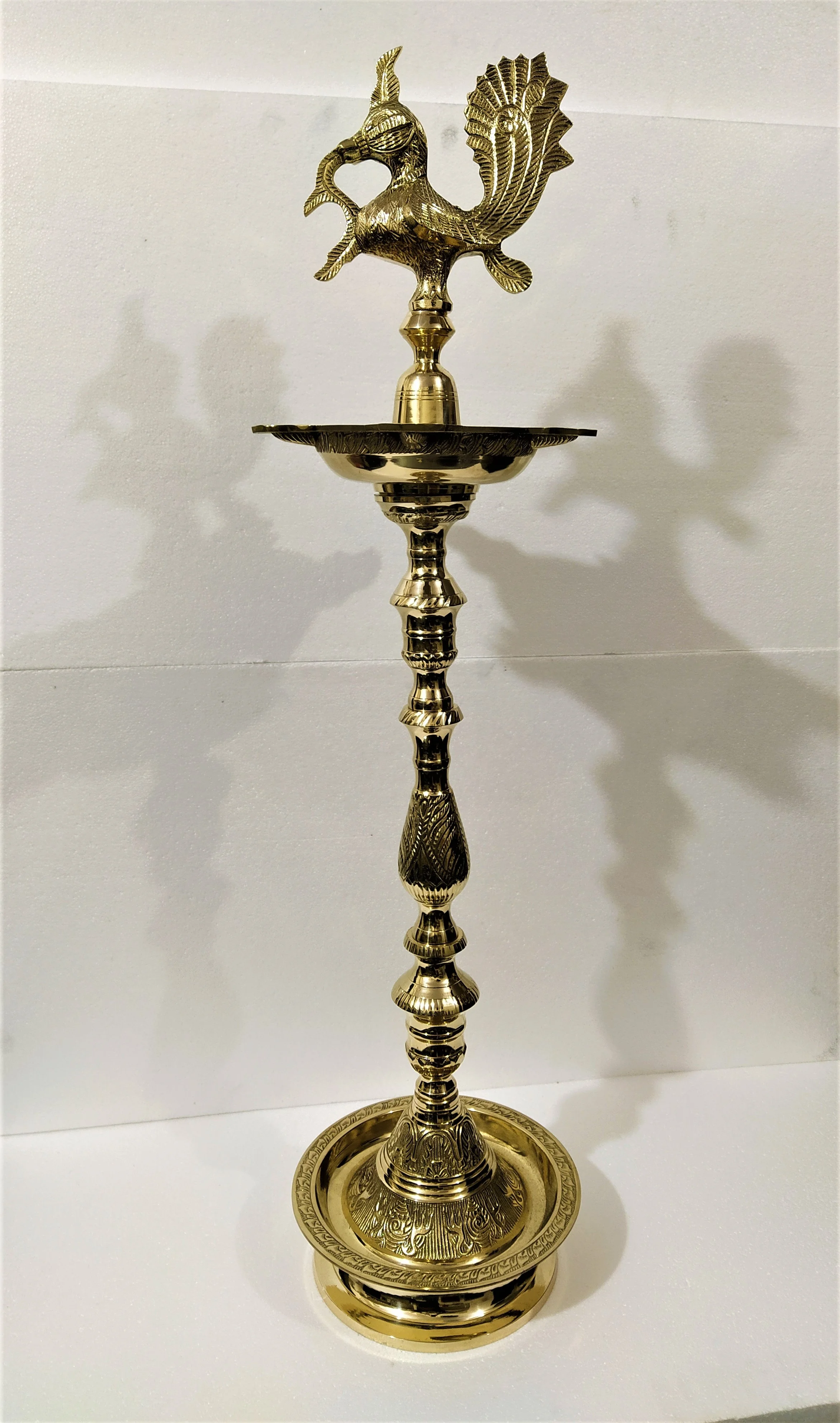Large Brass Religious Lamp - Mahabharat Diya Mandir Diwali Gift