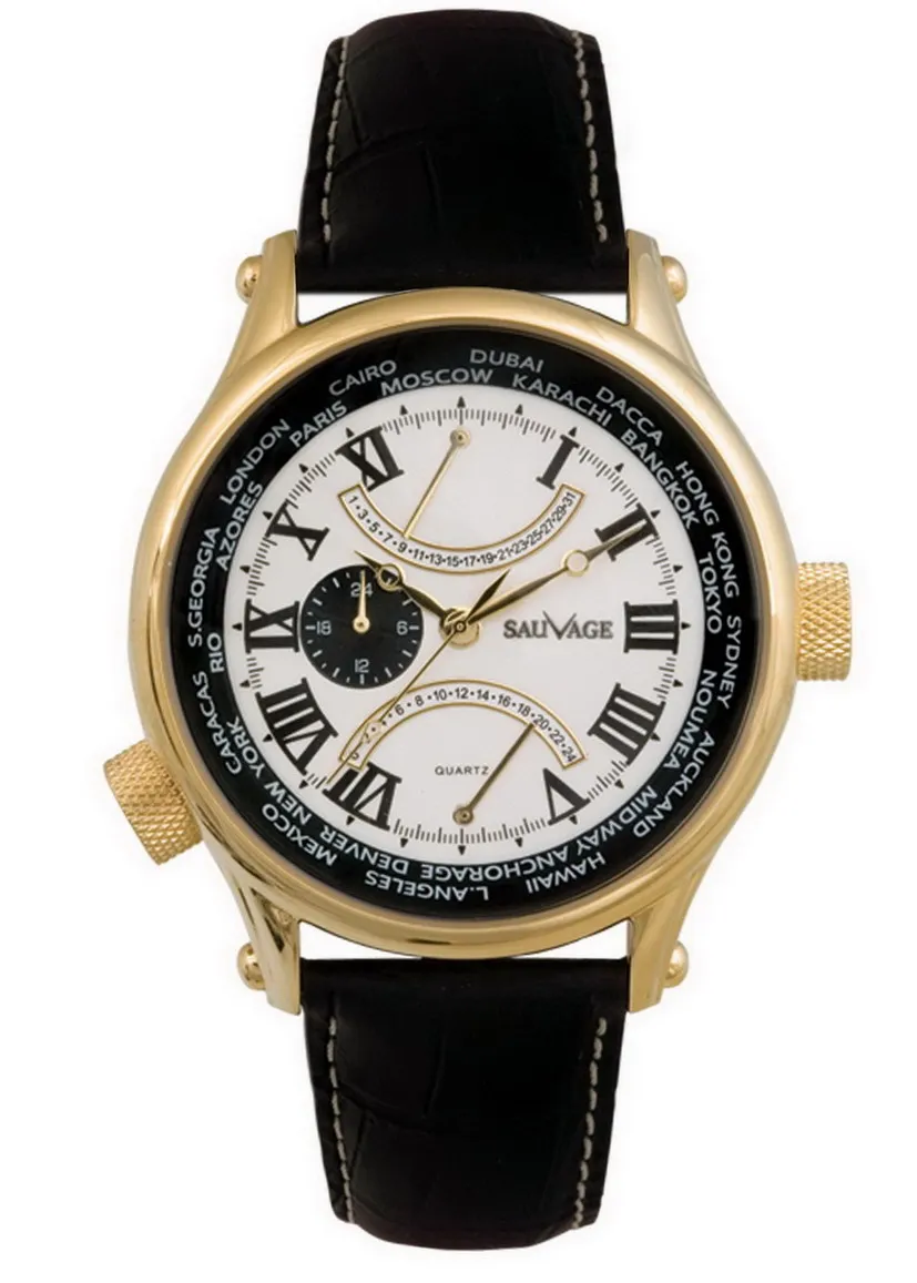 Sk Time Dual Time Zone Watch - Stylish & Functional