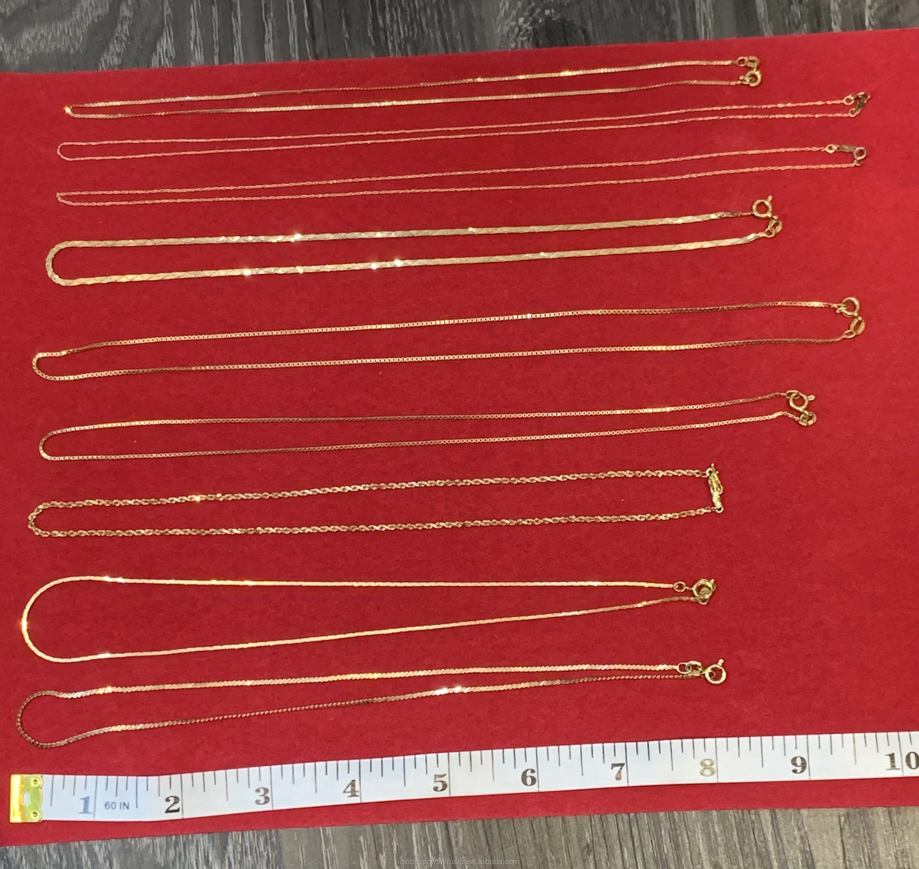 Real Gold Necklaces (solid,Semi-solid,Hollow) 10k 14k 18k 22k 24k 1mm ...