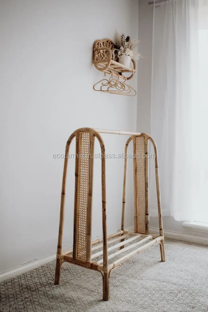 Rattan Clothes Racks - Eco-Friendly, Foldable & Customizable