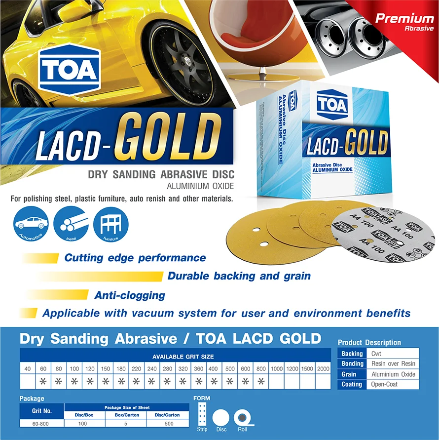 Toa Lac Gold A931 Dry Sanding Abrasives Paper Roll Size 1380mmx100m ...