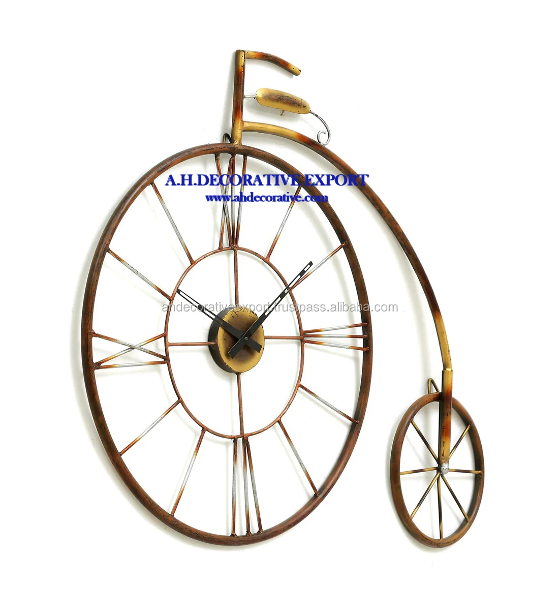 Roman Number Wall Clock Round Shaped Designer Metal Wall Decorative ...