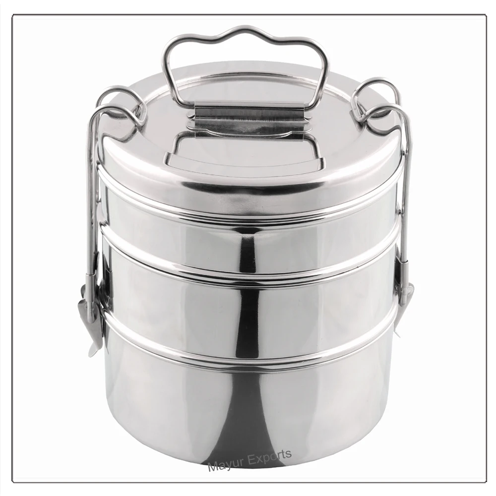 Stainless Steel Tiffin - 3-tier - Buy Stainless Steel Lunch Box Tiffin ...