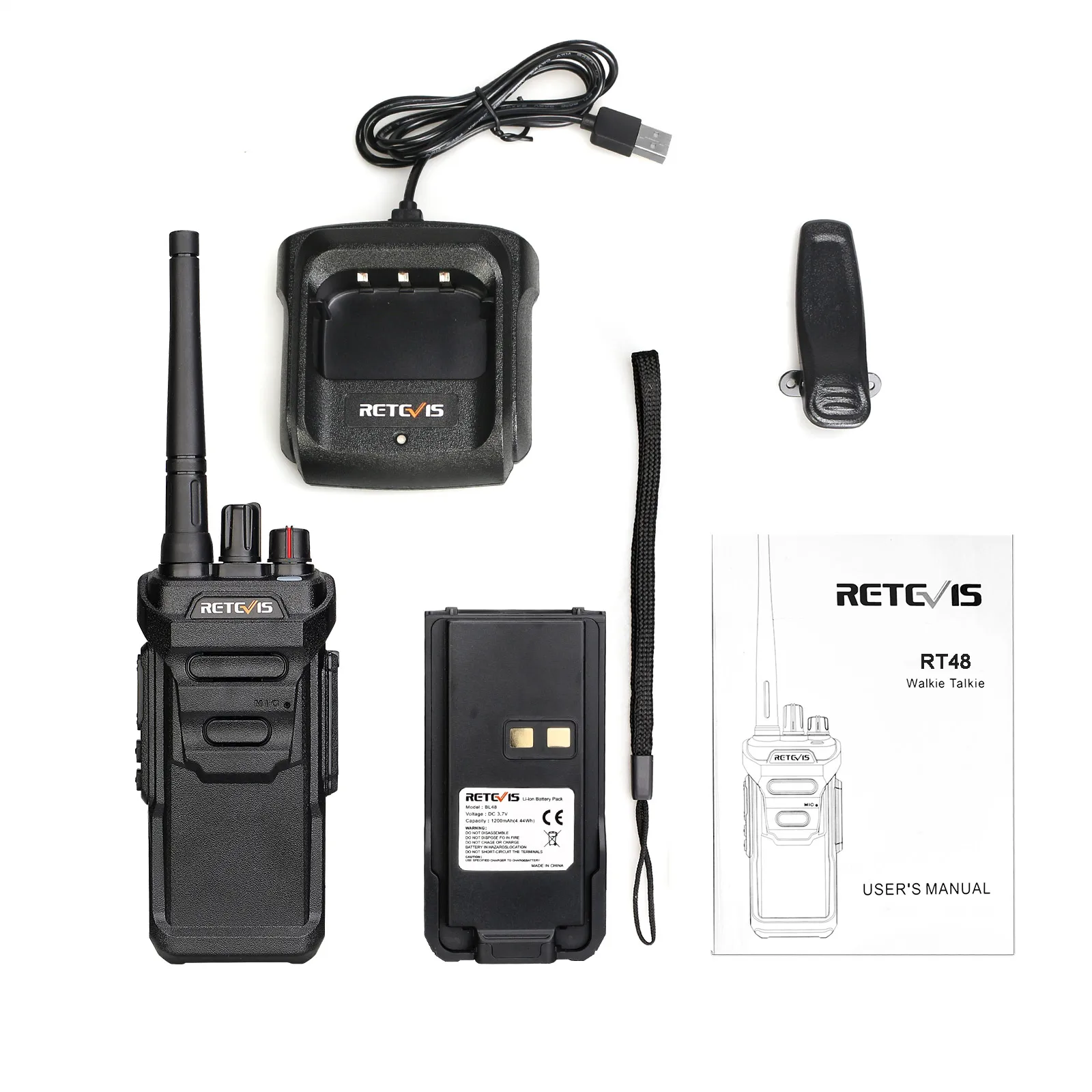 Retevis Rt48 Ip67 Waterproof Frs Walkie Talkie 2w Uhf License-free ...