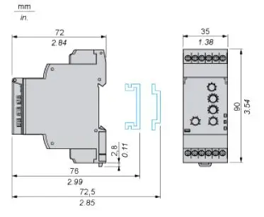 Schneider 3 Phase Rm17te00 Zelio 24v 5a Module Dc Voltage Control Relay ...