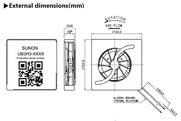 Mighty Mini SUNON UB3H3-700 3V DC Micro Centrifugal Blower Fan