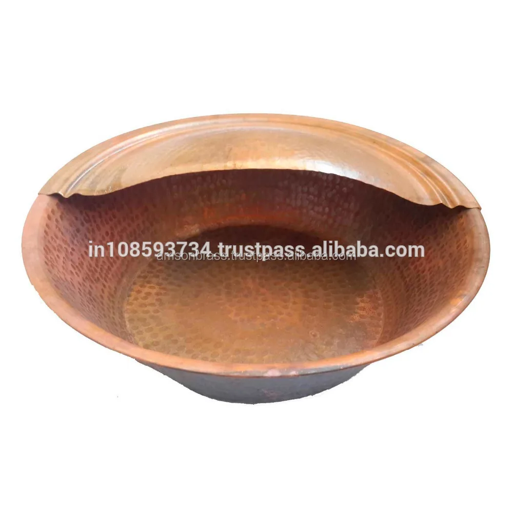 Small Spa Foot Soak Copper Metal Bowl - Modern Luxury