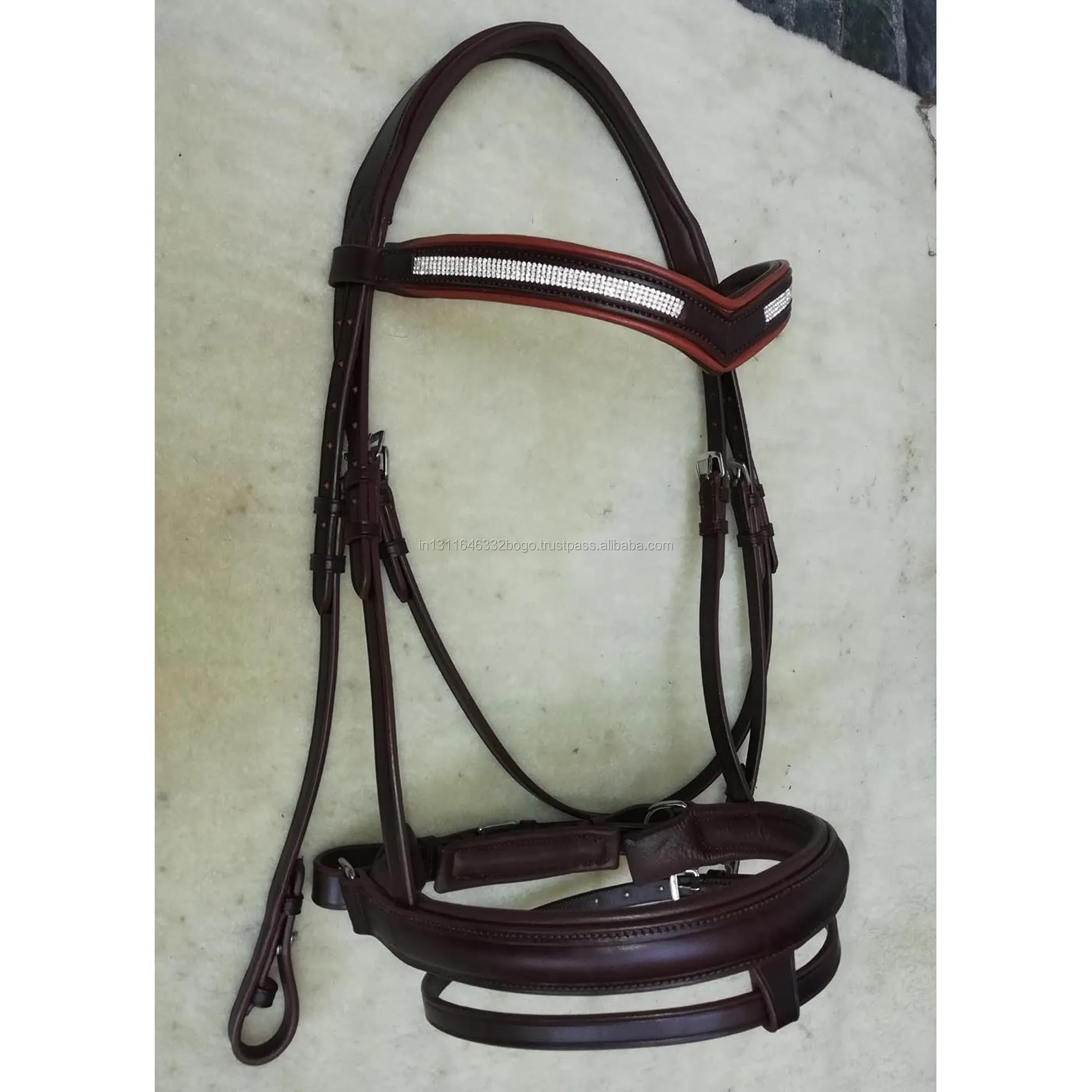 Italian Cow Leather Horse Bridle with Crank Noseband